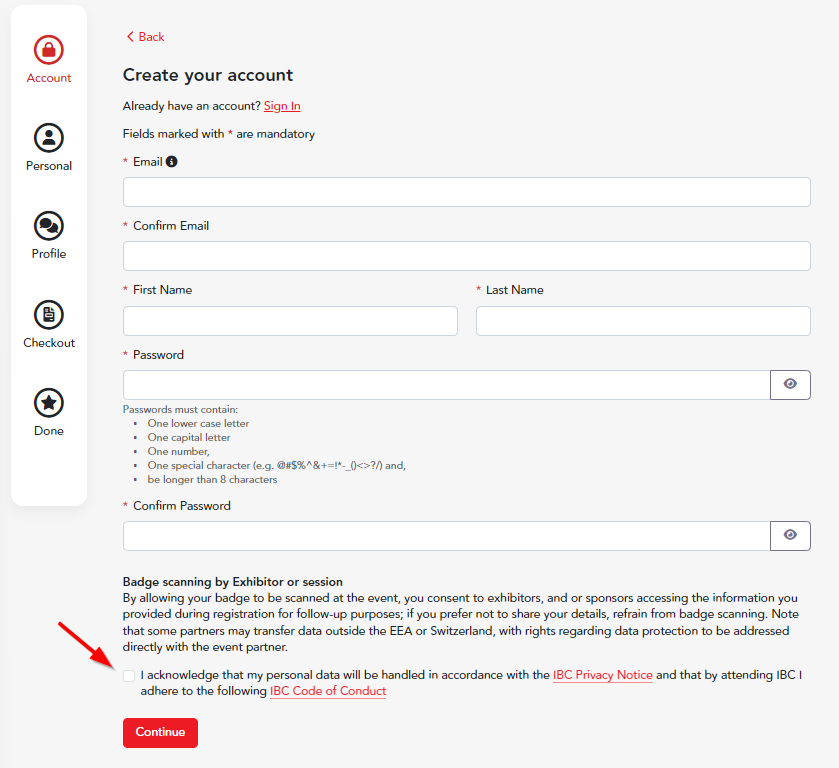 Visitor Registration – IBC